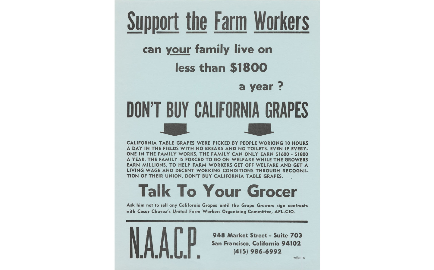 NAACP Flyer Calling for the Support of the Grape Boycott · Santa Clara ...